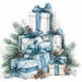 10 Winter Gift Boxes Clipart Bundle, Festive Holiday Illustration ...