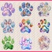 Watercolor Paw Print Clipart Bundle, Animal Footprint Clip Art Set ...