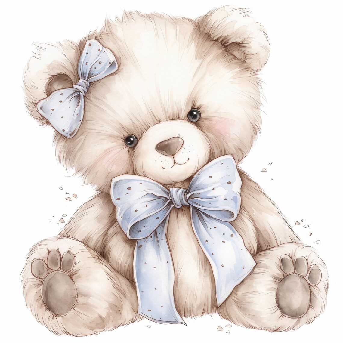 12 Baby Teddy Bears Clipart Bundle, Nursery Bear Illustration ...