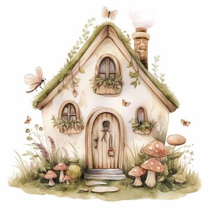 11 Forest Fairy House Clipart Bundle, Magical Cottage Illustration ...