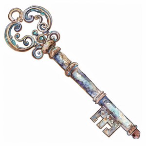 Victorian Key 17 High Res Watercolor Jpgs for Junk Journaling ...