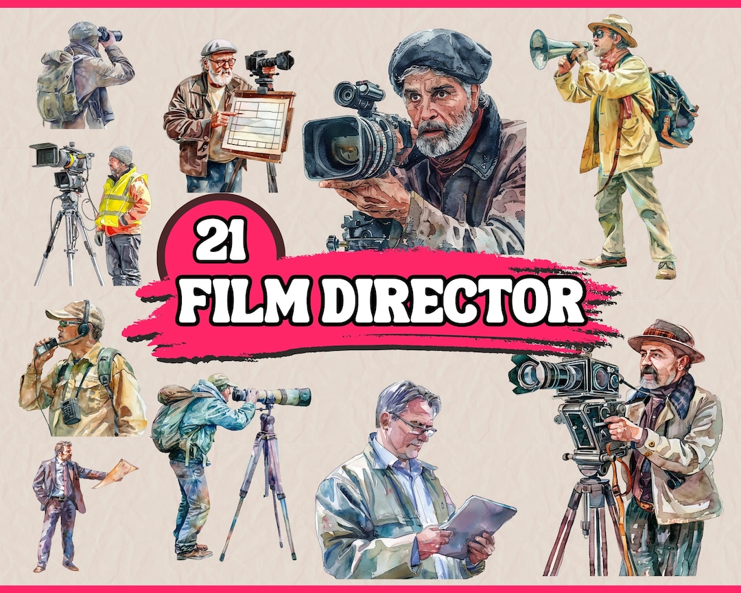 21 PNG Film Director Clipart | Movie Manager With Suit, Camera ...