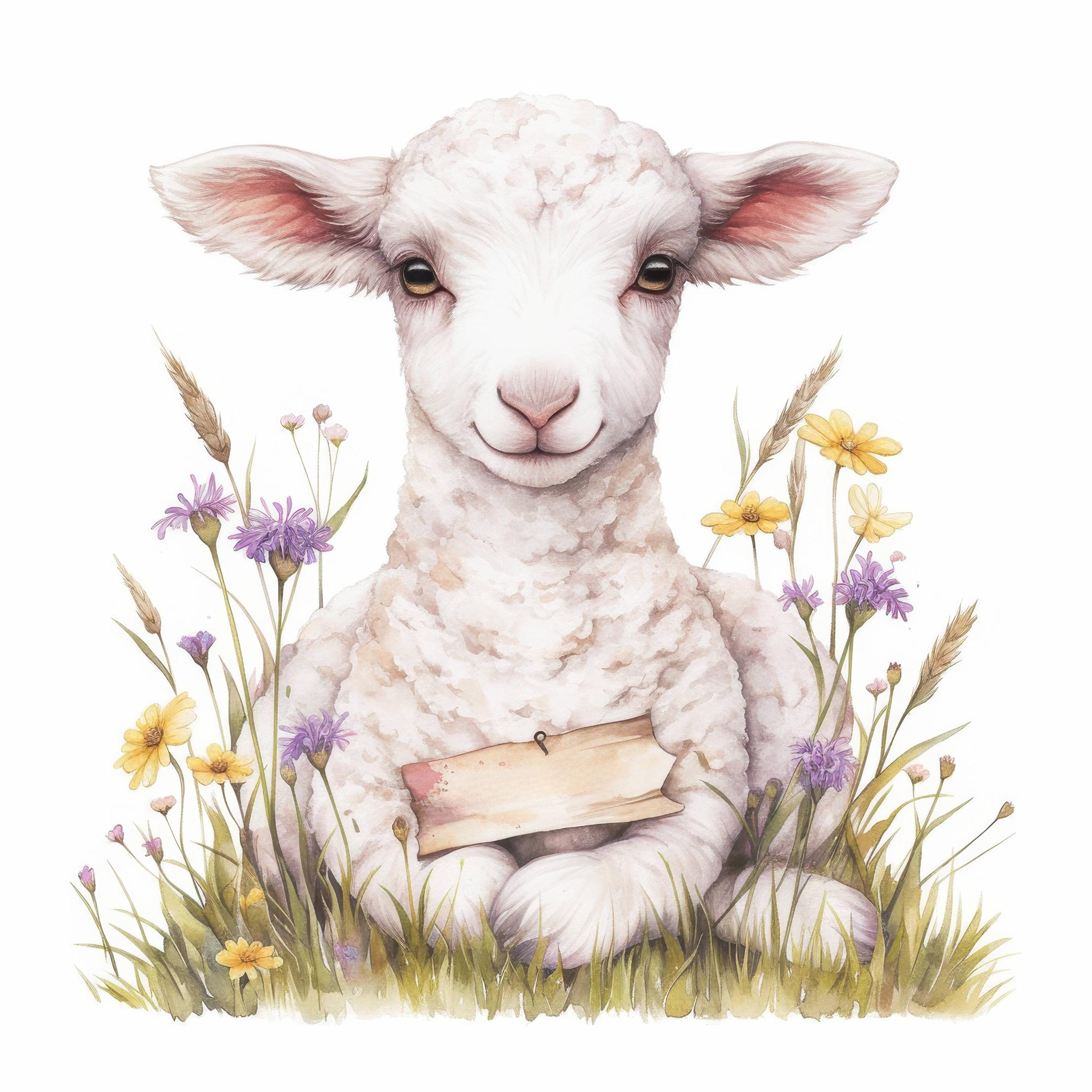 10 Sheep Farm Clipart Bundle, Fluffy Sheep Designs, Printable ...