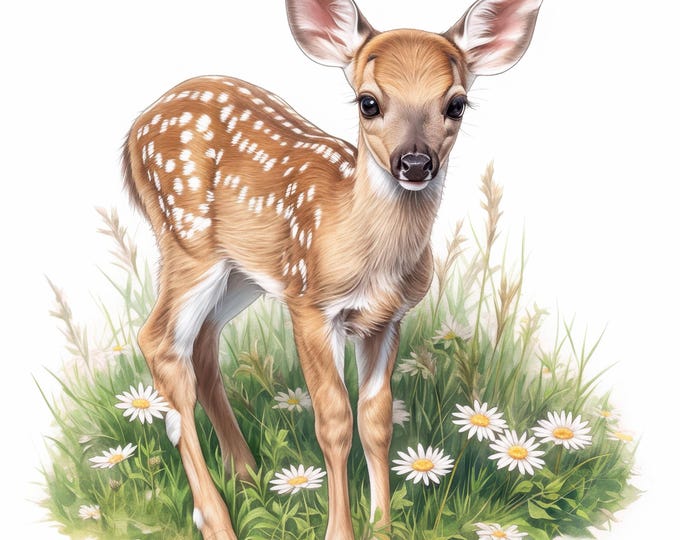 10 Fawn Baby Clipart L Cute Little Deer L JPG Digital Download L ...