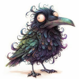 Frazzled Colorful Crow Clip Art 10 High Res Watercolor Jpgs Junk ...