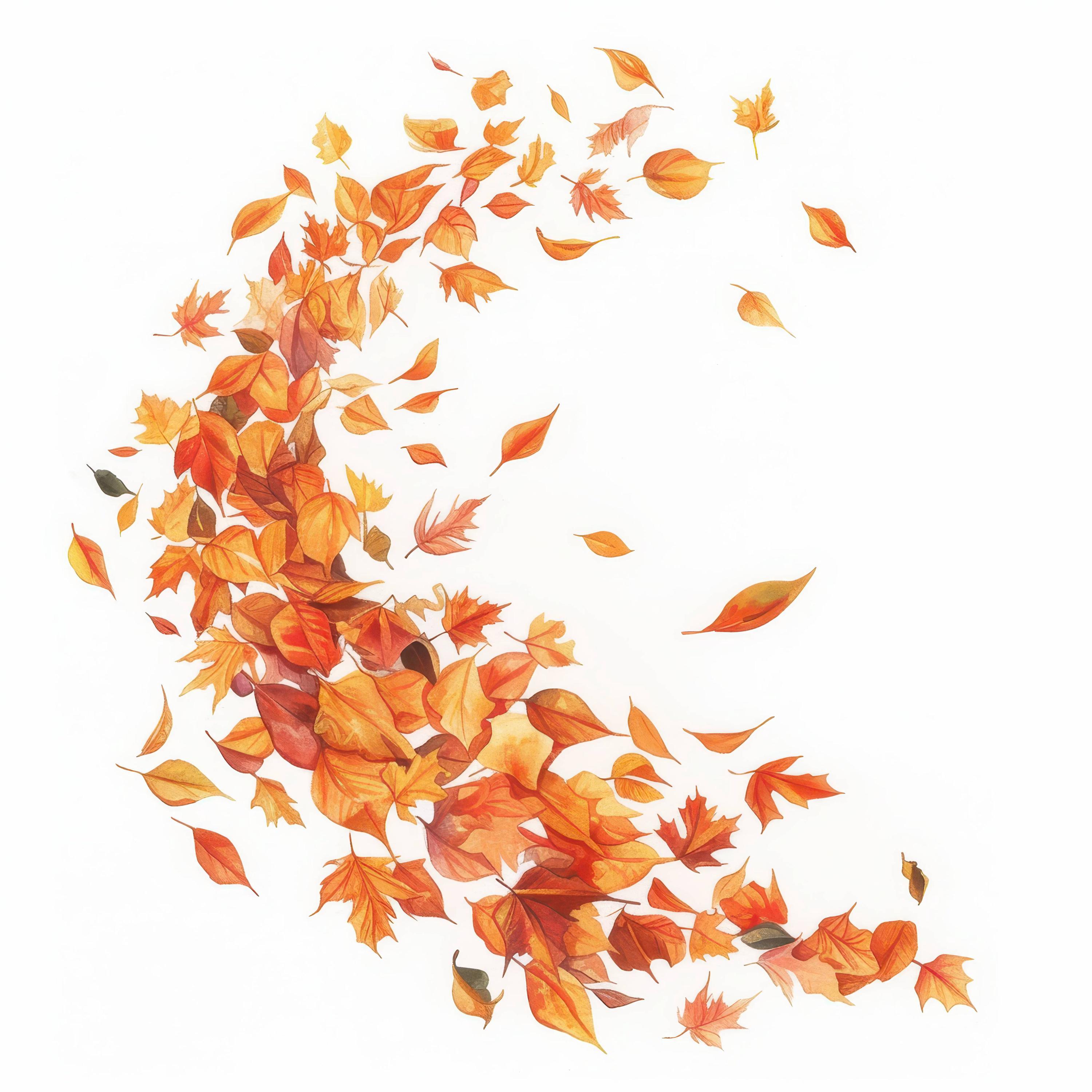 10 Falling Autumn Leaves Clipart Bundle, Fall Decor Illustration ...