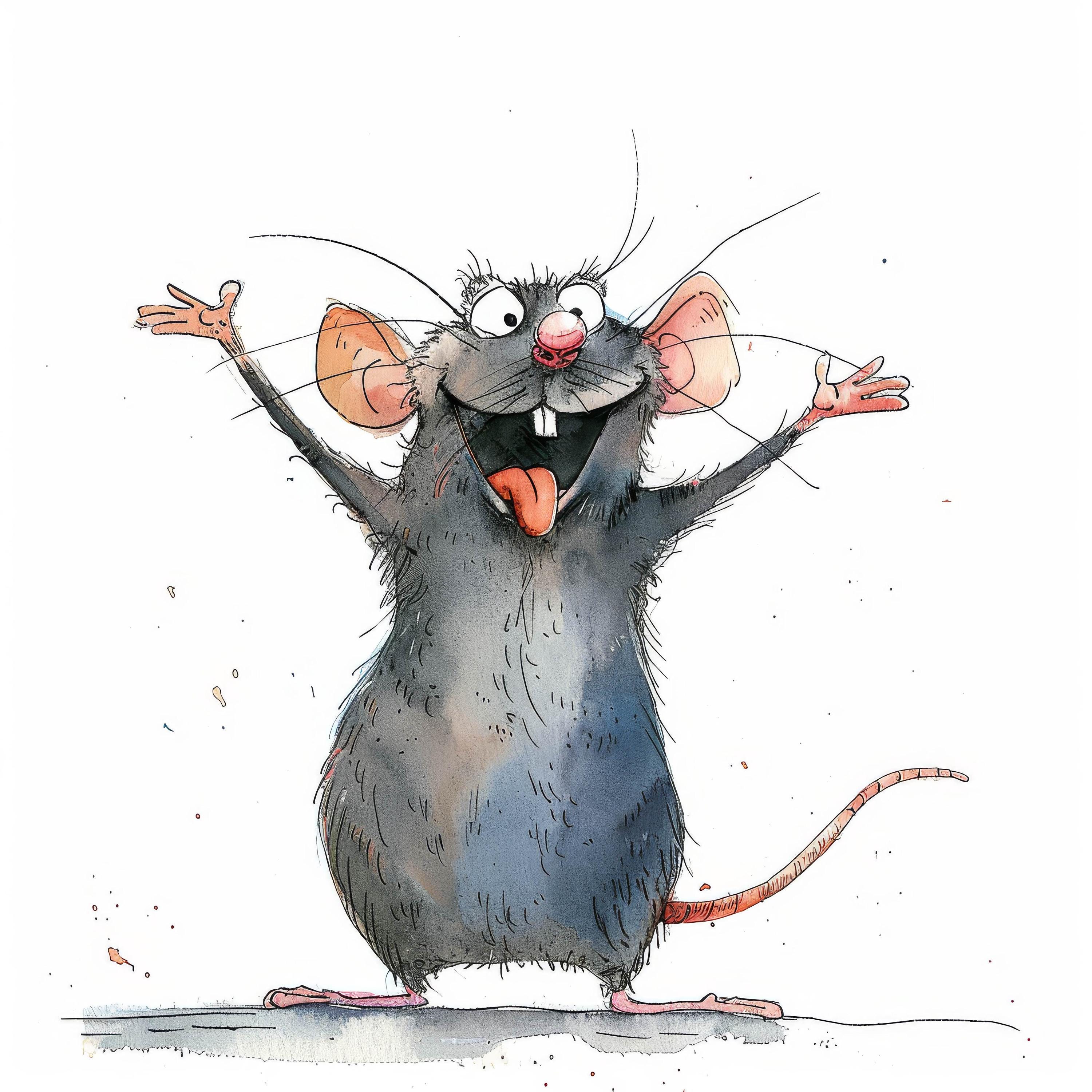 Crazy Happy Mouse Clipart 10 High Res Watercolor Jpgs for Junk ...