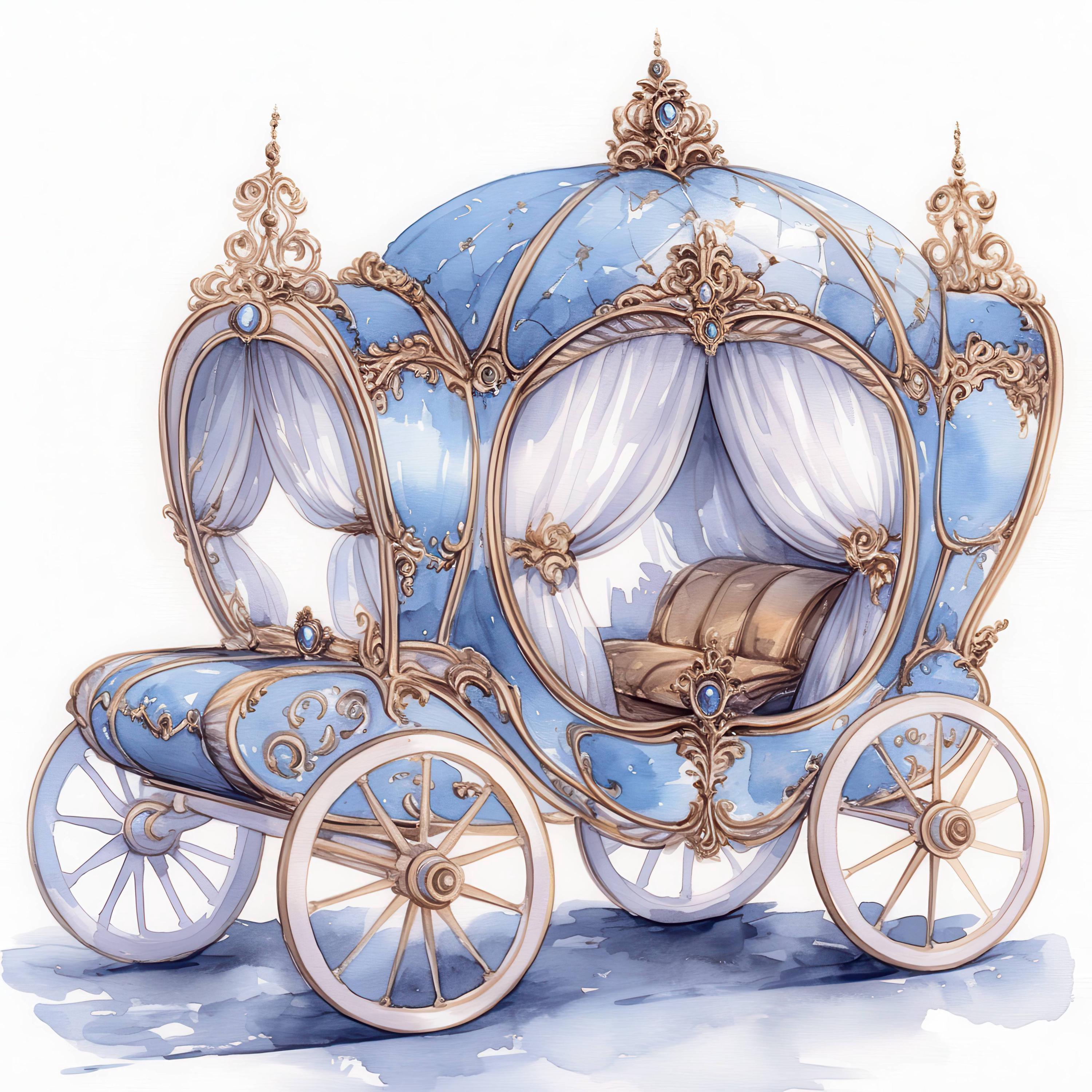 14 Princess Carriage Clipart Bundle, Fairytale Royal Ride Illustration ...