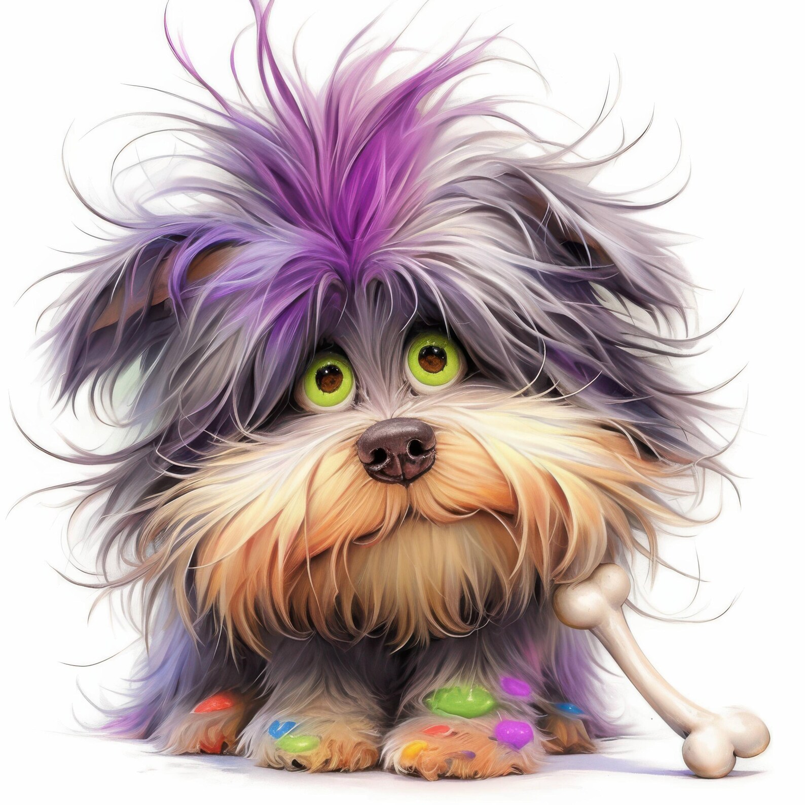 Quirky Messy Dog Clipart 12 High Res Watercolor Jpgs for Junk ...