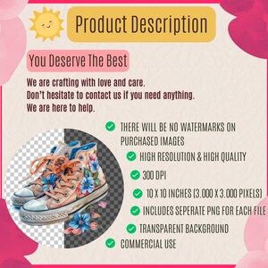 Watercolor Floral Sneakers Clipart Bundle, Flower Shoes Clip Art Set ...