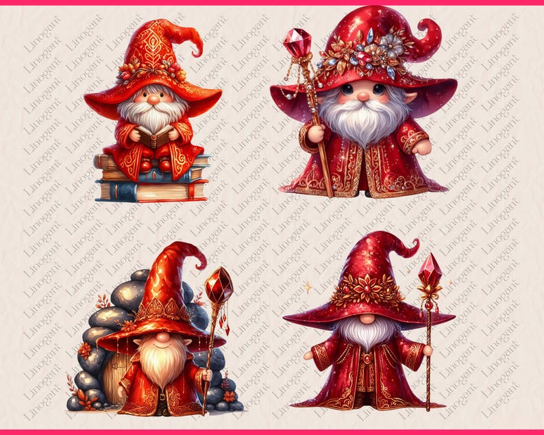 20 PNG Cute Wizard Gnomes Clipart Cute Gnome, Enchanted Gnome, Magical ...