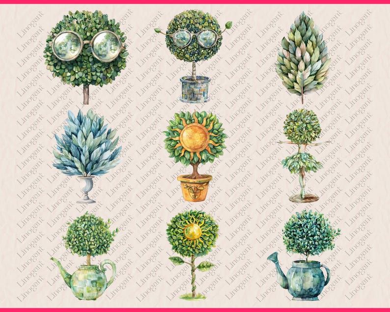 45 PNG Topiary Tree Clipart | Tree Shaped Like Cat, Bird, Moon ...
