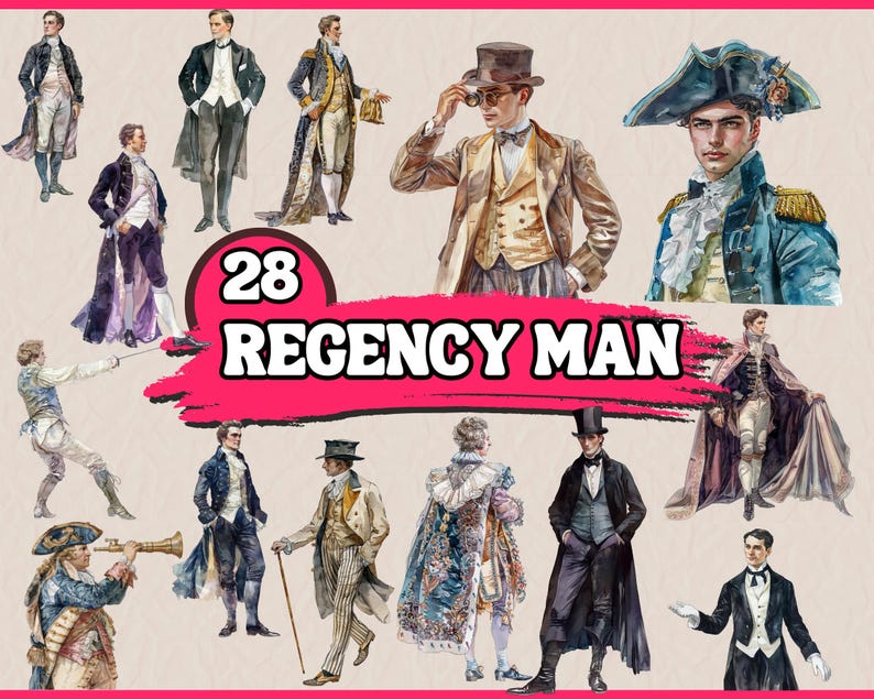 Regency Man Clipart PNG | Man With Vintage Style, Historical Man ...