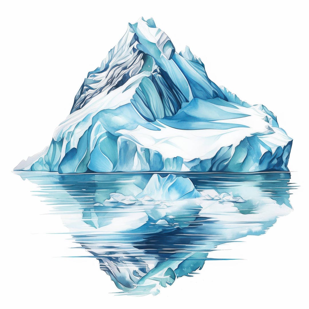 12 Iceberg Clipart Bundle, Watercolor Arctic Ice Illustration ...