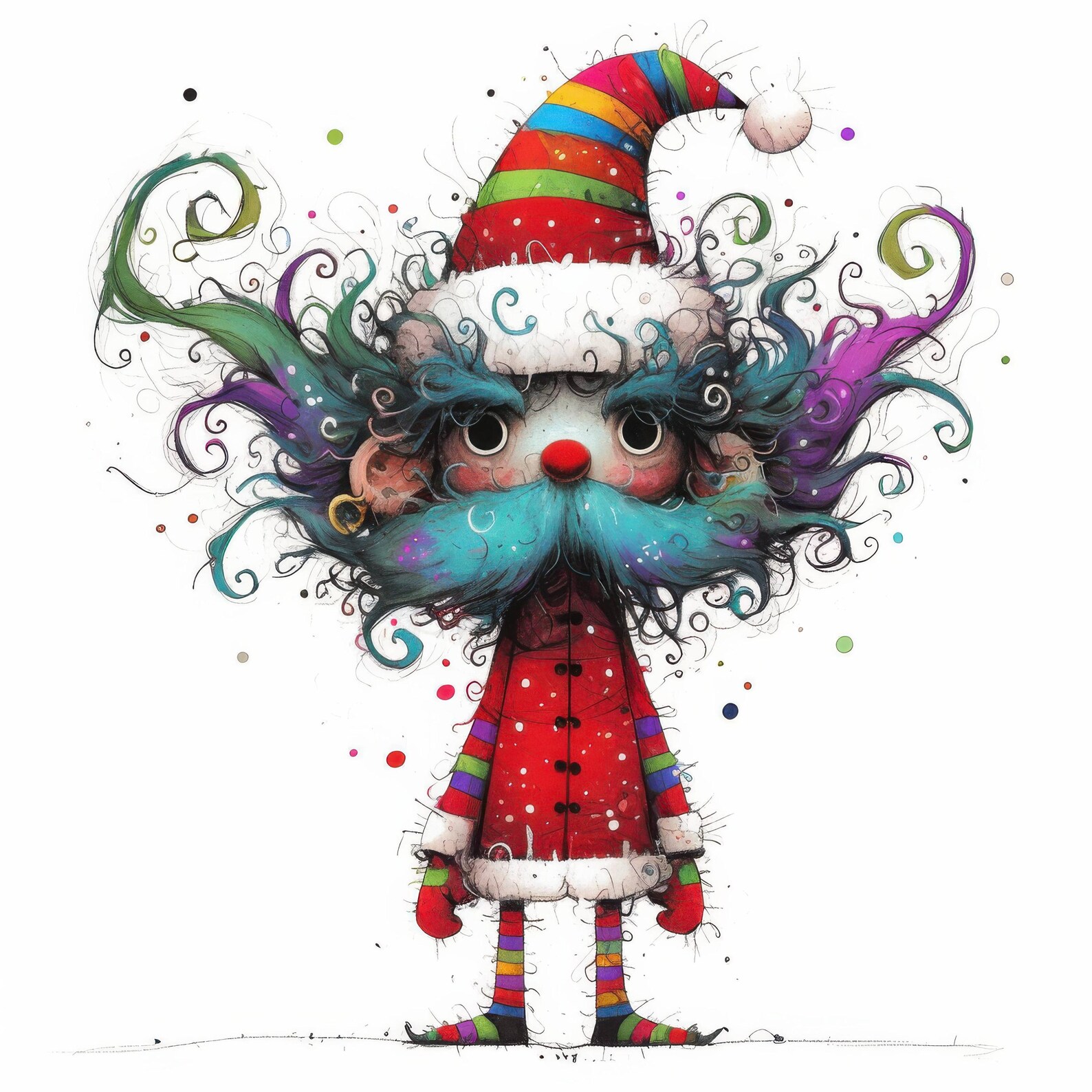 Whimsical Christmas Creatures Clip Art 13 High Res Watercolor Jpgs for ...