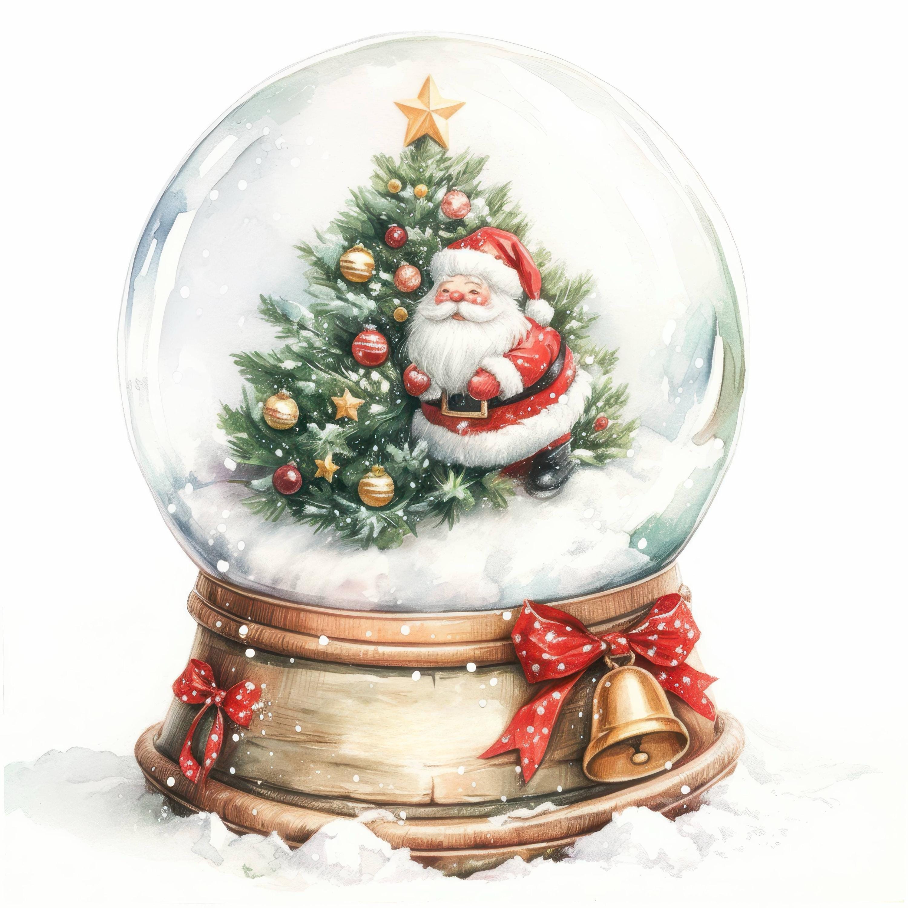10 Snow Globe Clipart Bundle, Winter Keepsake Scene Illustration ...
