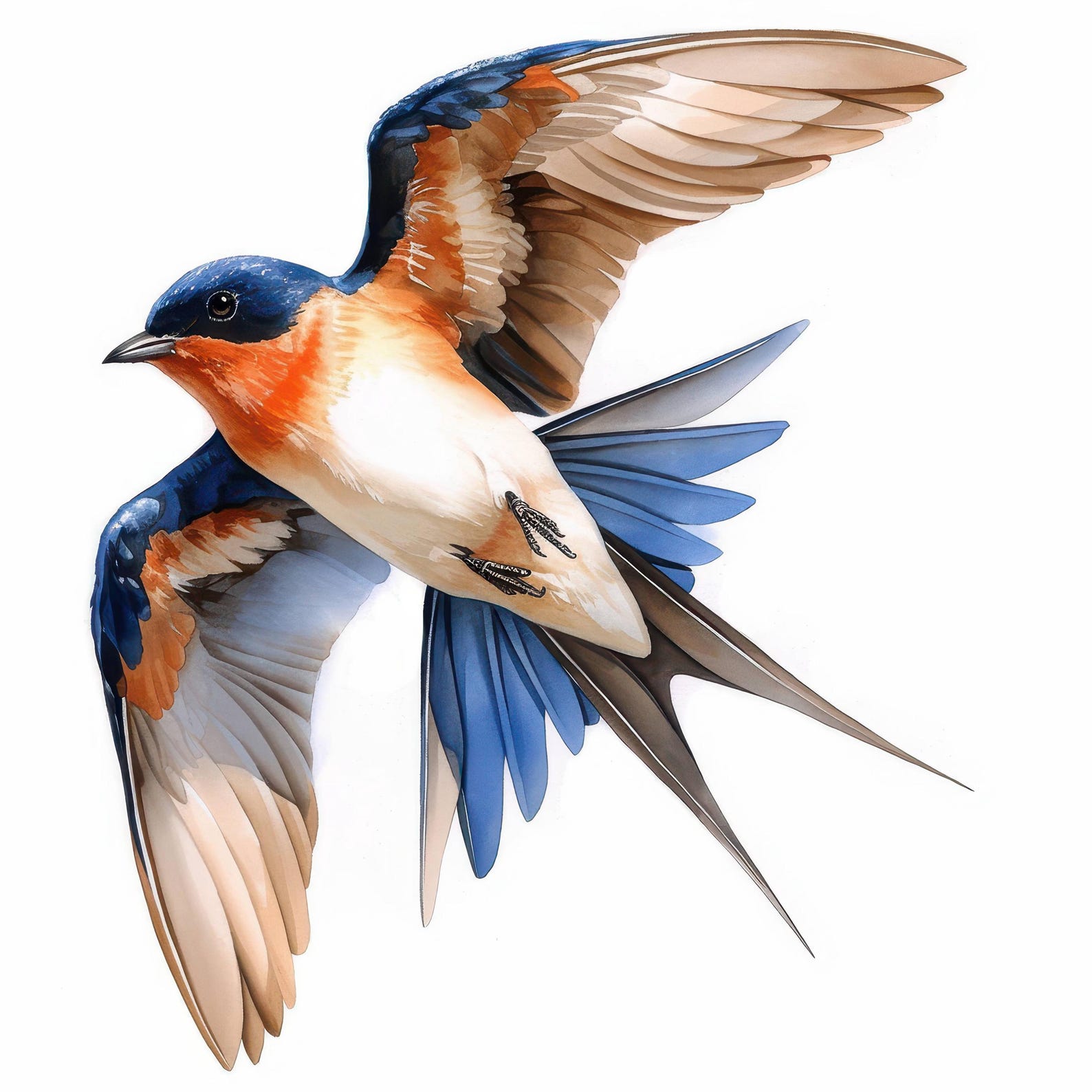 11 Swallow Flight Clipart Bundle, Elegant Bird in Motion Illustration ...
