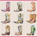 Watercolor Western Cowboy Boot Clipart Bundle, Cowgirl Shoe Clip Art ...
