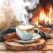 13 Cozy Fireplace Hot Chocolate Clipart Bundle, Winter Comfort ...