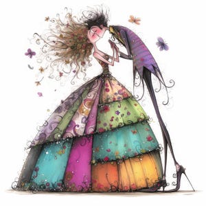 Quirky Romantic Couple Clip Art 12 High Res Watercolor Jpgs Junk ...