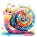 10 Happy Little Snail Clipart Bundle, Animal Illustration, Printable ...