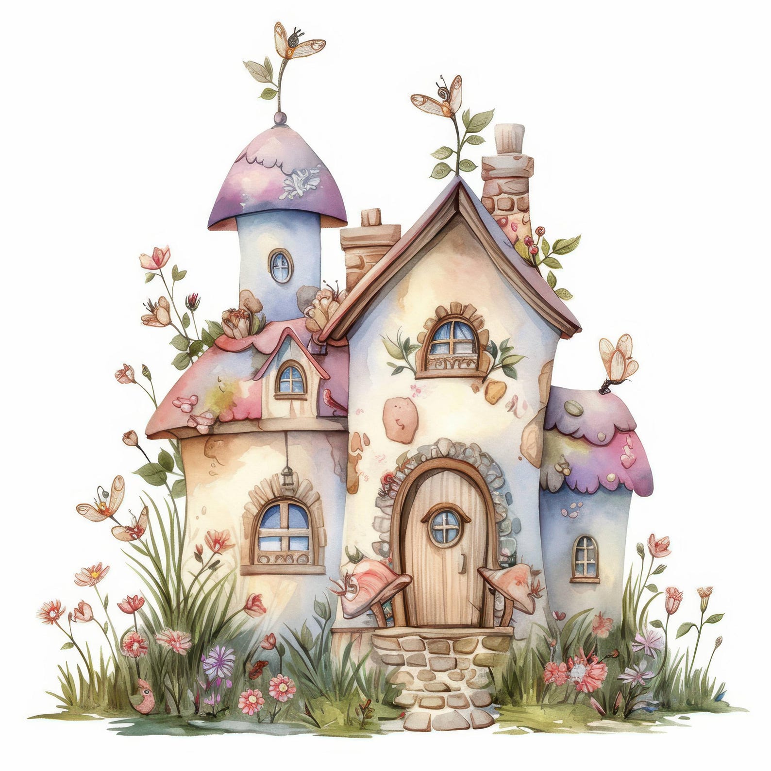 11 Forest Fairy House Clipart Bundle, Magical Cottage Illustration ...