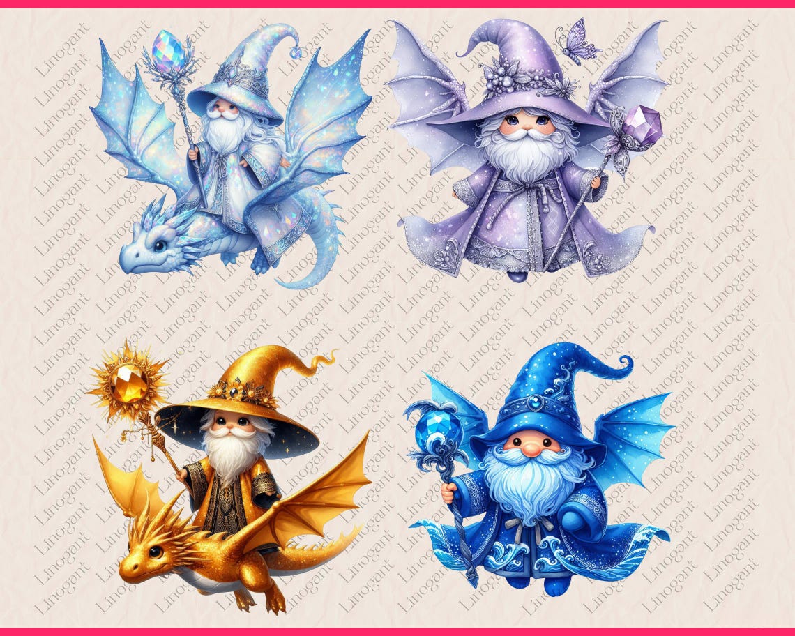 28 PNG Dragon Wizard Gnome Clipart, Cute Gnomes, Riding Gnome, Gnome ...