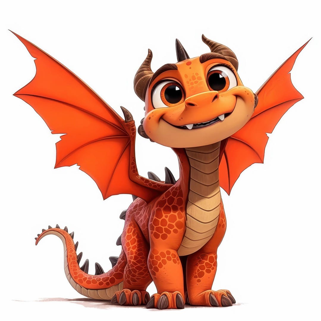 20 Sassy Dragon Clipart Bundle, Playful Fantasy Creature Illustration ...