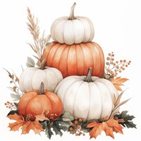 Watercolor Pastel Halloween Clipart Pumpkin PNG Pumpkin Clipart Pink ...