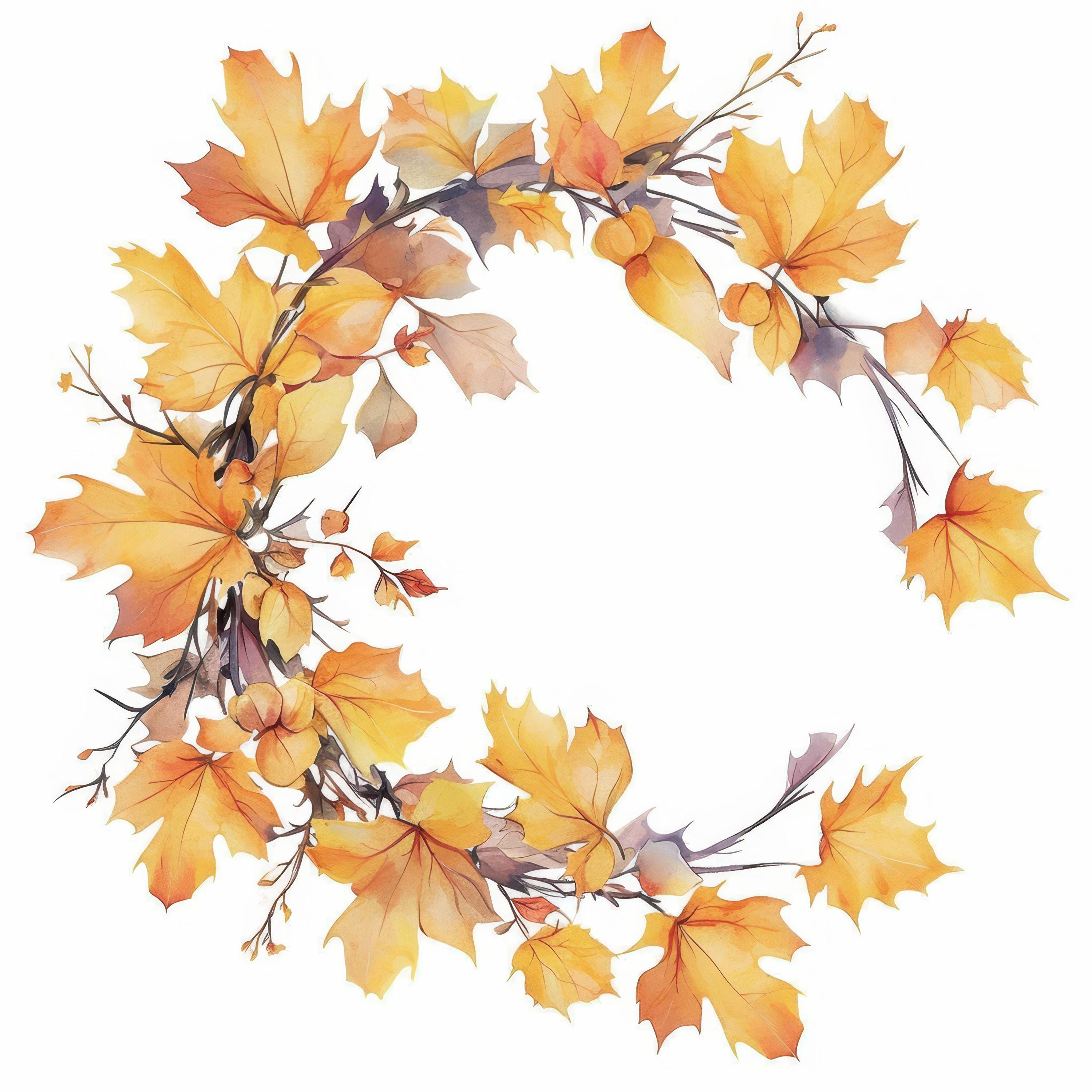 11 Fall Frame Clipart Bundle, Autumn Leaves Border Illustration ...