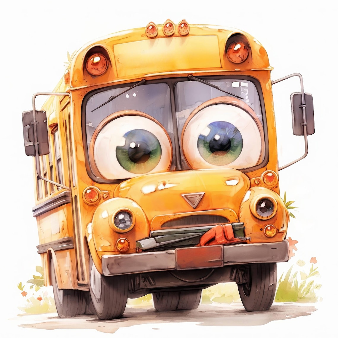 14 Cute Bus Clipart Bundle, Adorable School Vehicle Illustration ...