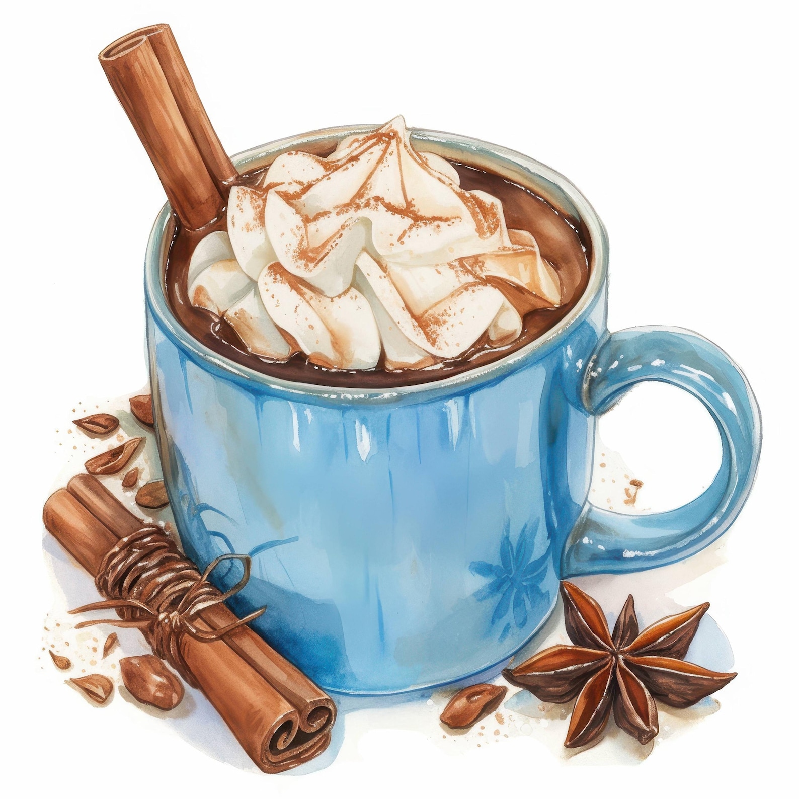 10 Hot Cocoa Mug Clipart Bundle, Warm Winter Mug Illustration ...