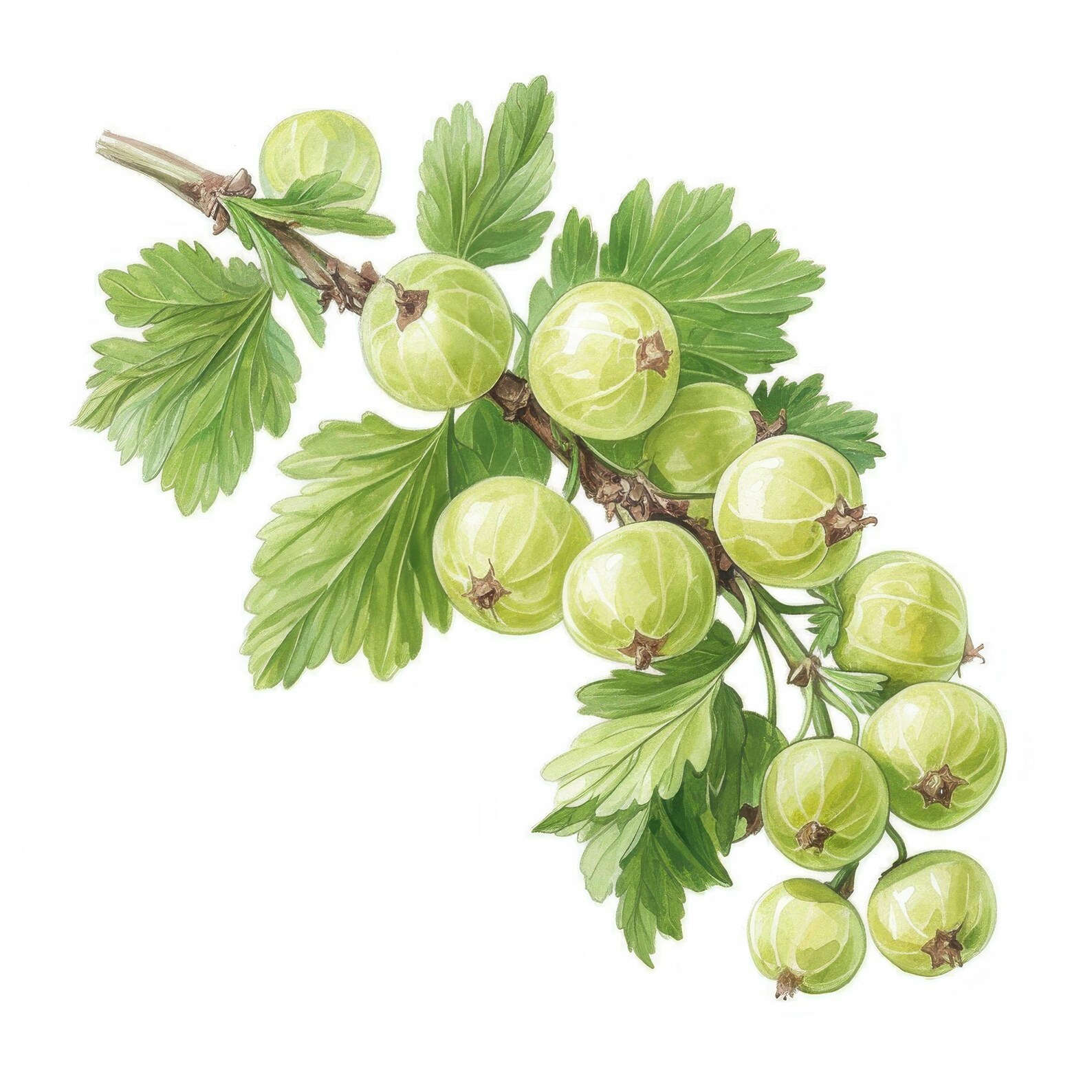 17 Gooseberry Clipart Bundle, Fruits and Berries Illustration ...