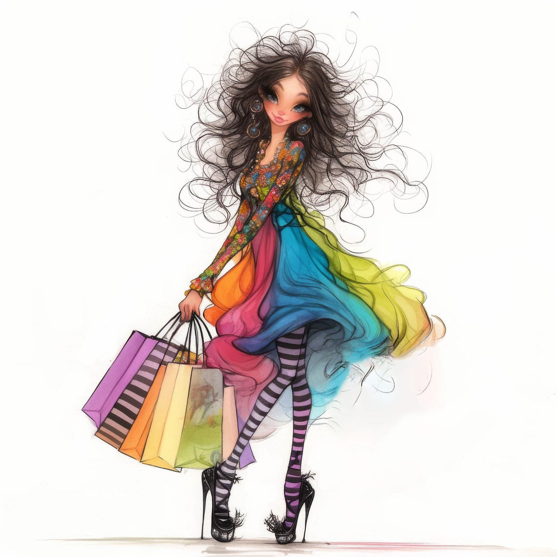 Quirky Black Friday Clip Art 13 High Res Watercolor Jpgs Junk Journals ...