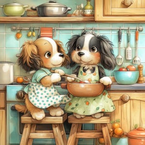 11 Dogs in the Kitchen Clipart Bundle, Chef Dogs Illustration ...