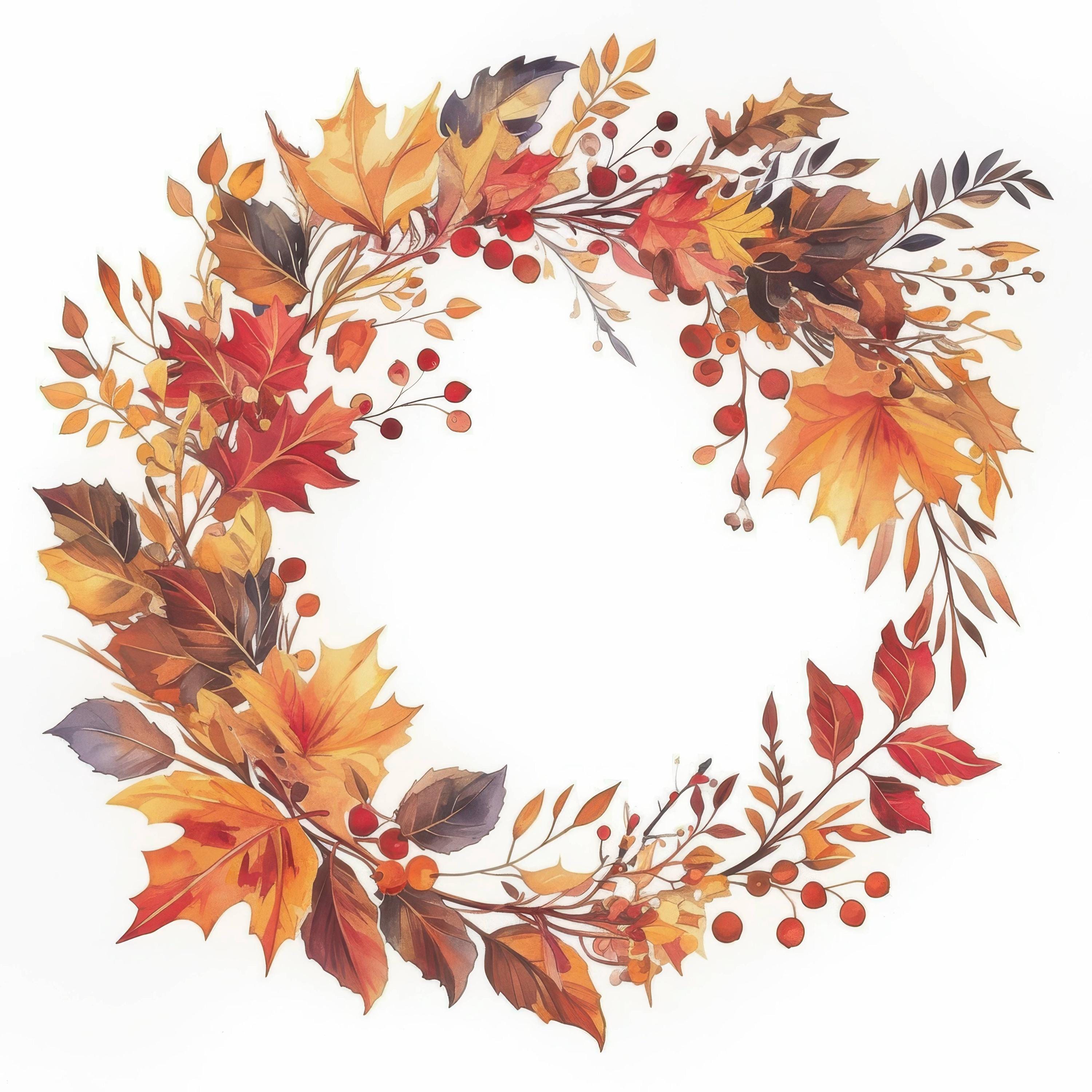 11 Fall Frame Clipart Bundle, Autumn Leaves Border Illustration ...