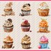 Watercolor Cupcake Clipart Bundle, Cupcakes Clip Art Set, Dessert PNG ...