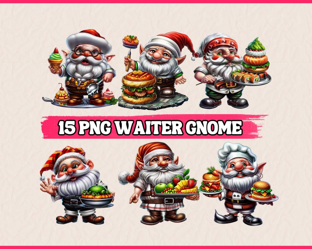 15 PNG Waiter Gnomes Gnomes Clipart | Cute Gnome, Server Gnome, Gnomes ...