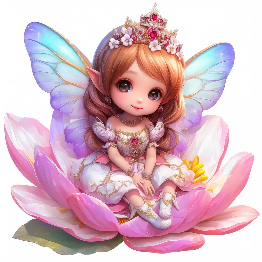Pink Floral Fairy Princess Clip Art 10 High Res Watercolor Jpgs Junk ...