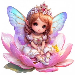 Pink Floral Fairy Princess Clip Art 10 High Res Watercolor Jpgs Junk ...