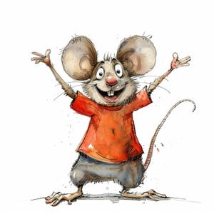 10 Funny Frazzled Mouse, Commercial Use, Whimsical Mice Ephemera ...