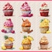 Watercolor Cupcake Clipart Bundle, Cupcakes Clip Art Set, Dessert PNG ...