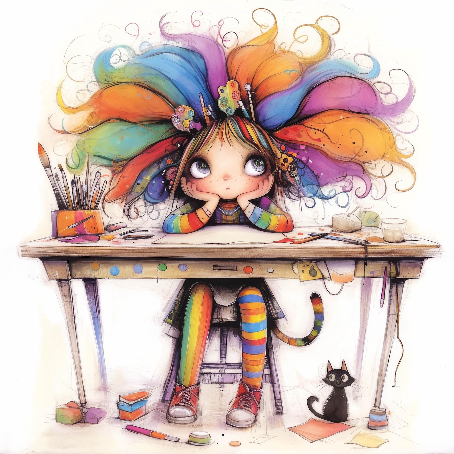 Quirky Student Clipart 11 High Res Watercolor Jpgs for Junk Journaling ...