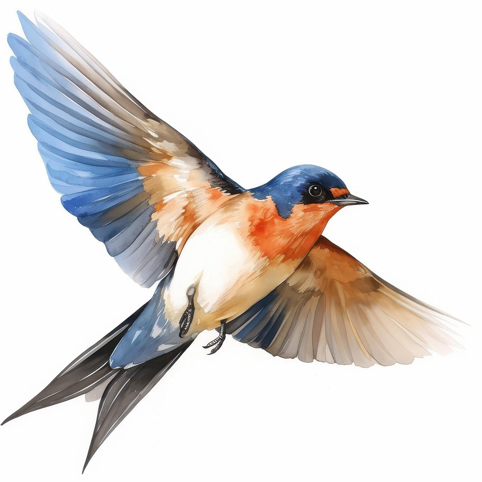 11 Swallow Flight Clipart Bundle, Elegant Bird in Motion Illustration ...