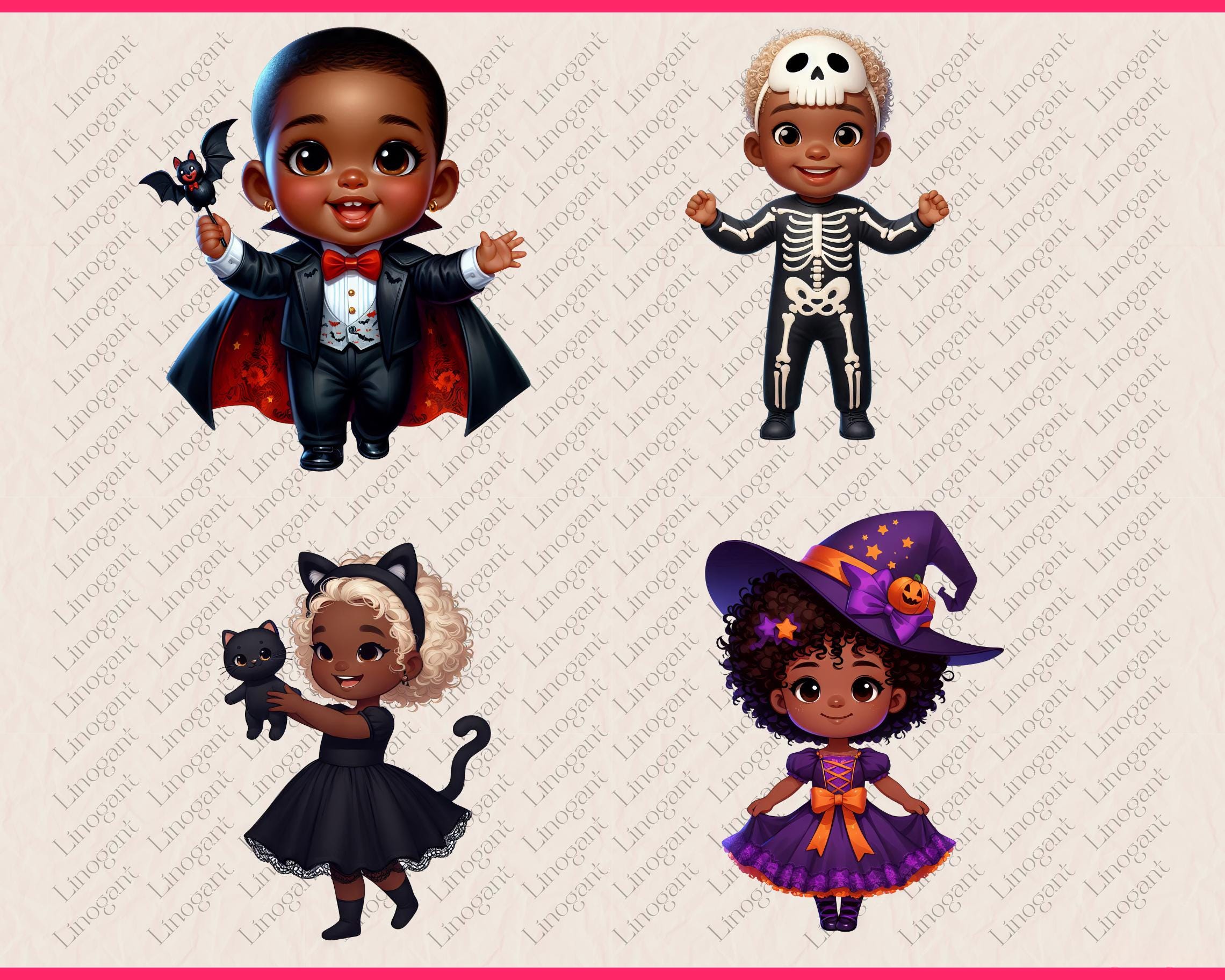 53 PNG Halloween Children With Costumes Clipart, Baby Toddler Bundle ...