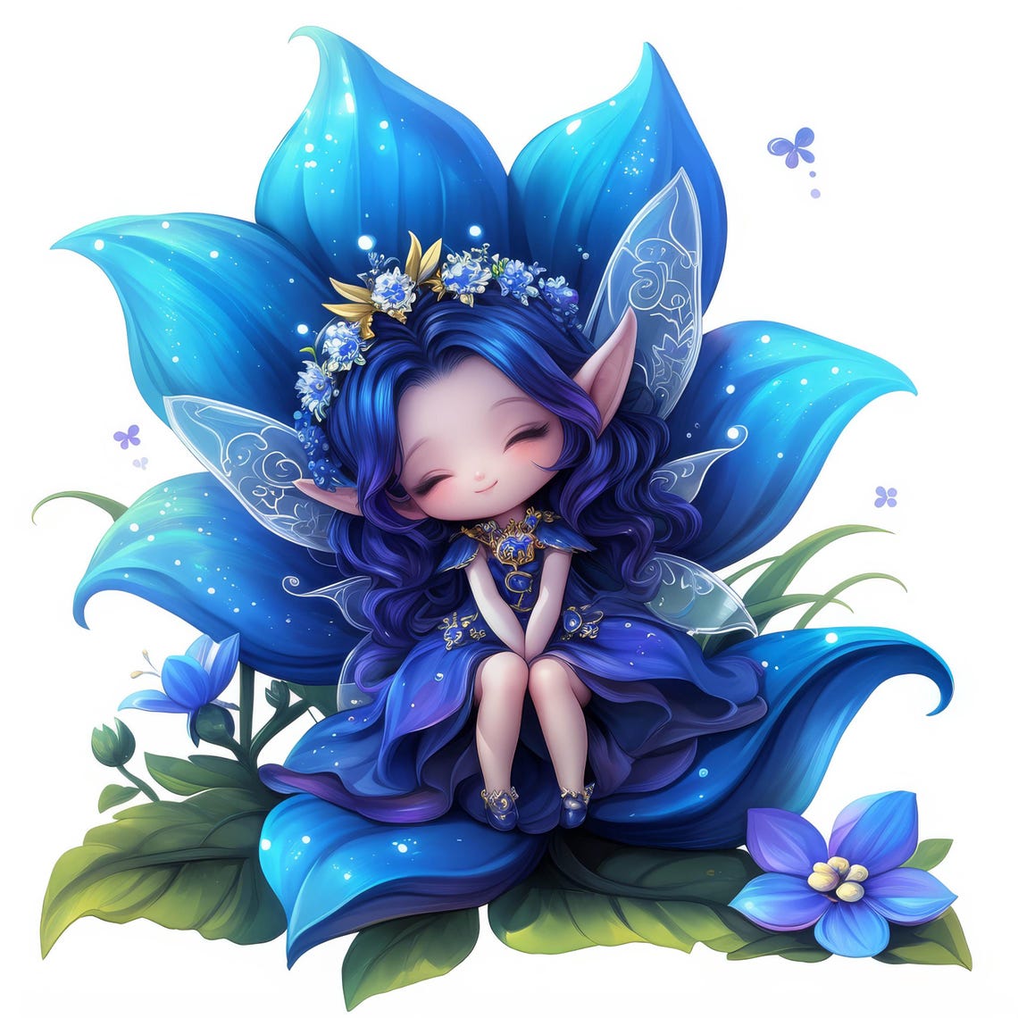 Fairy Princess With Flowers Clip Art 11 High Res Watercolor Jpgs Junk ...