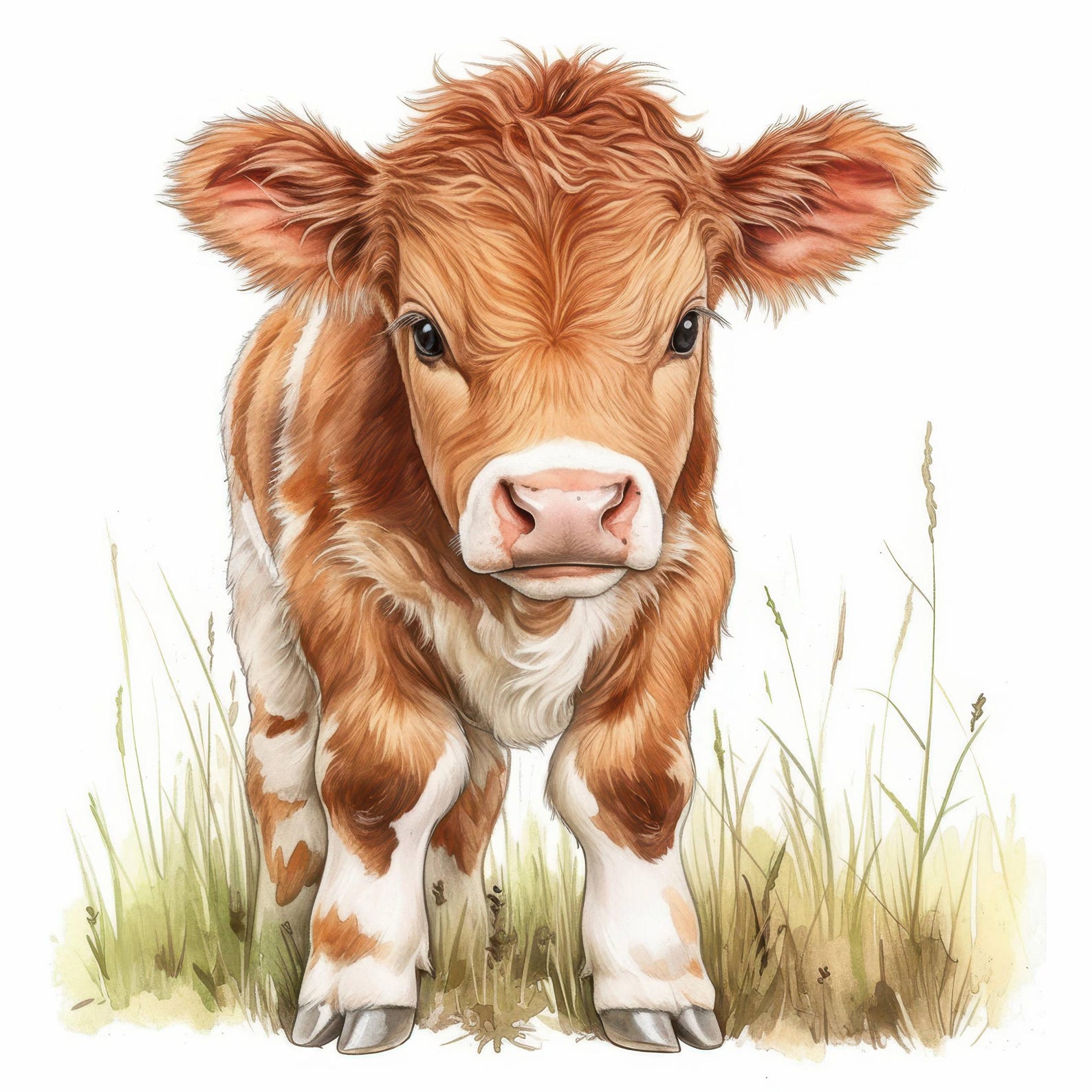 10 Cow Farm Clipart Bundle, Festive Farm Animals Illustration ...