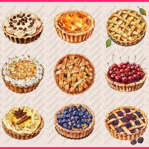 34 Sweet Tarts Clipart | Tarts With Peach, Strawberry, Jam, Almond ...