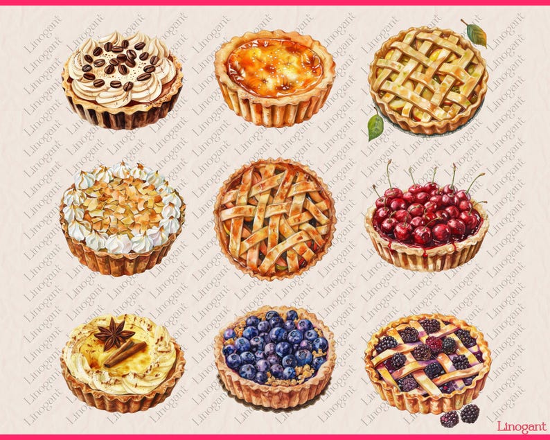 34 Sweet Tarts Clipart | Tarts With Peach, Strawberry, Jam, Almond ...