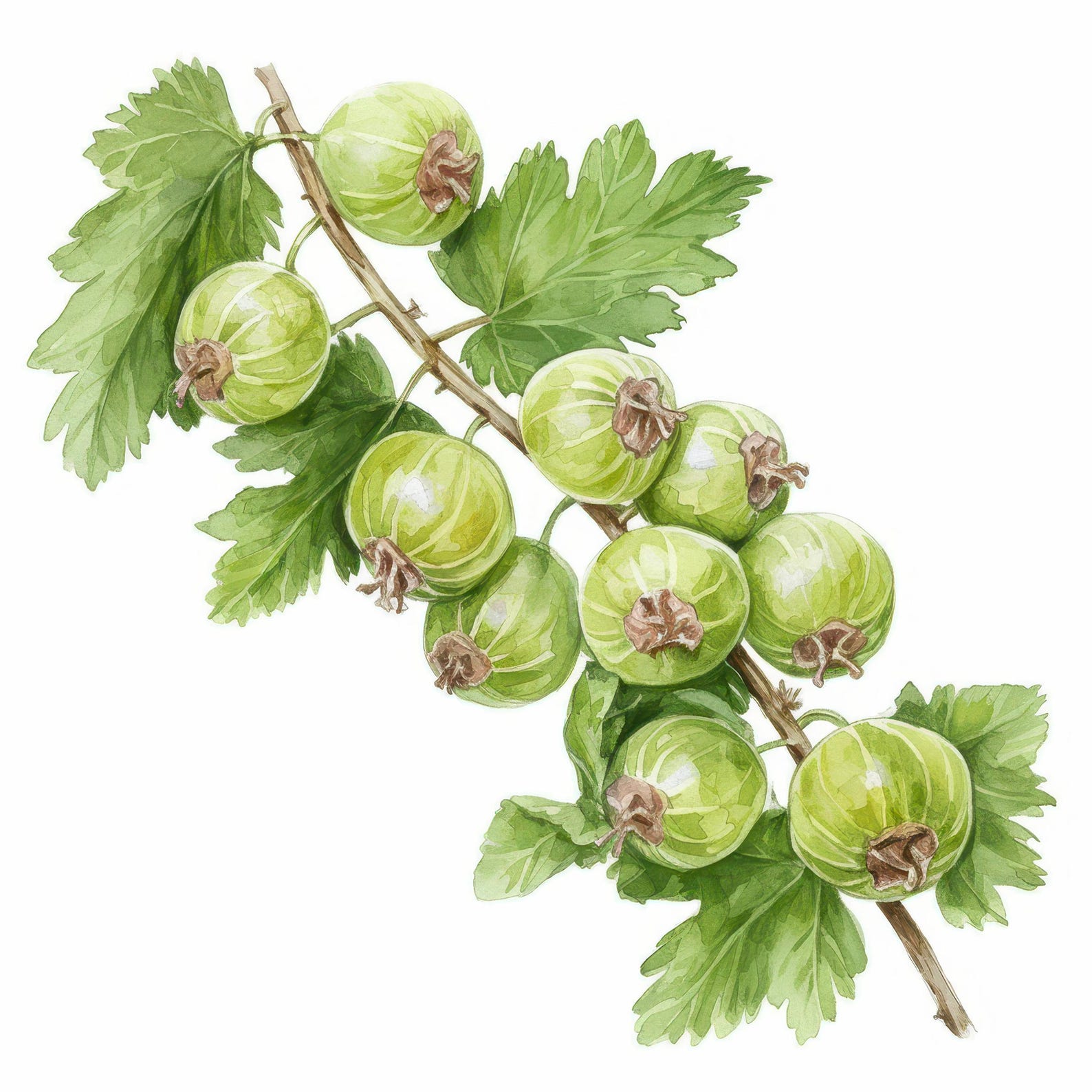 17 Gooseberry Clipart Bundle, Fruits and Berries Illustration ...